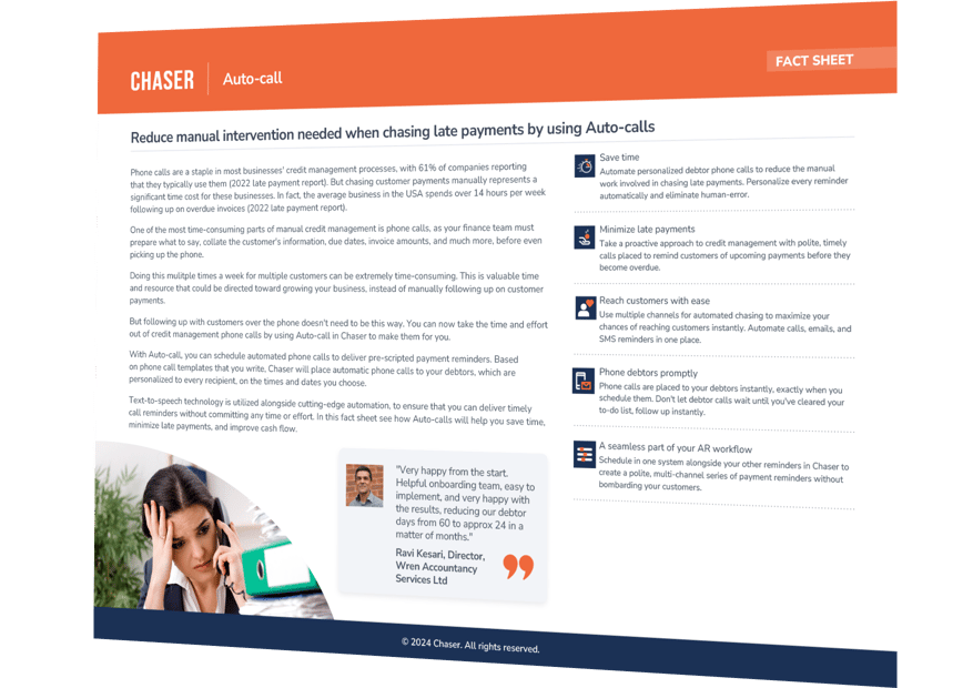 Thanks for downloading your Chaser Auto-call fact sheet
