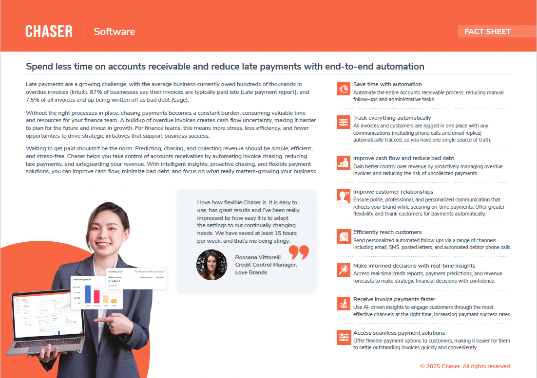 Chaser software fact sheet | Chaser