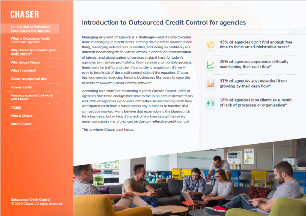 Outsourced Credit Control for agencies brochure | Chaser