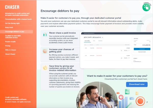 Credit control and accounts receivable software brochure | Chaser